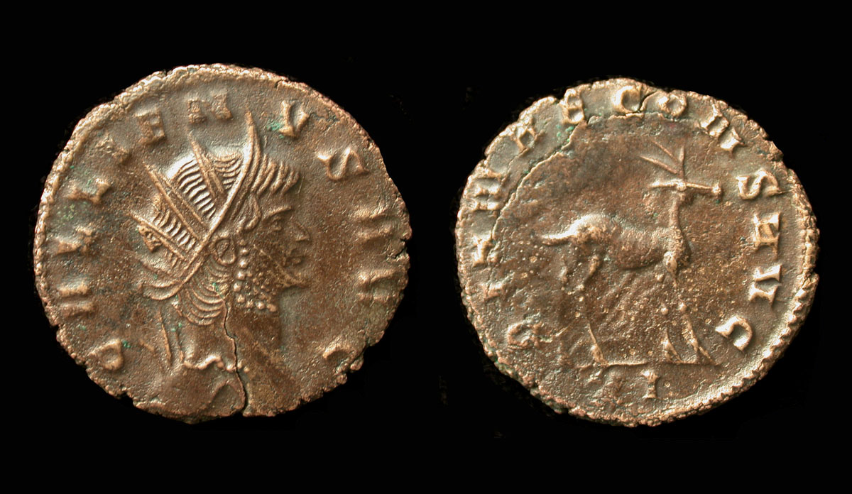Gallienus, Zoo Issue, Antelope Standing Right reverse, Noble Roman Coins