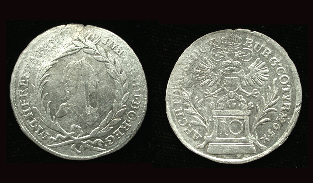 Austria, Maria Theresia, Silver 10 Kreuzer, 1765, Noble Roman Coins