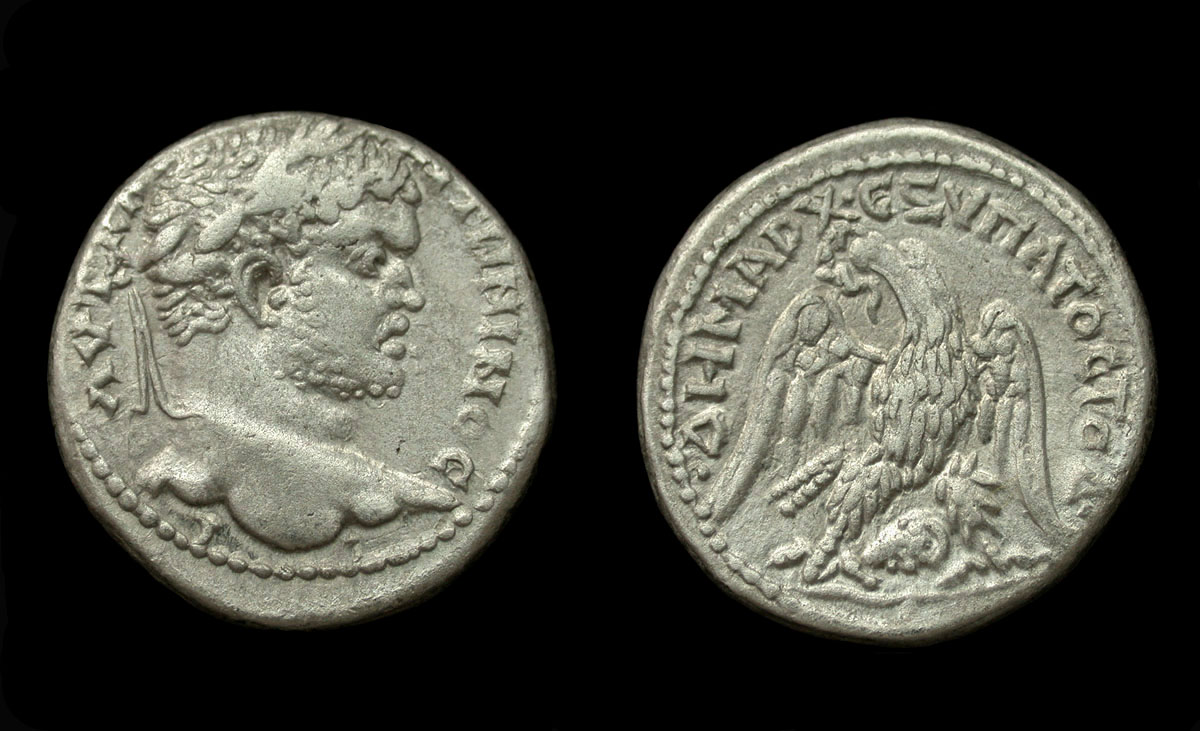 Syria, Damascus, Caracalla, Tetradrachm, Eagle with Ram's Head reverse ...