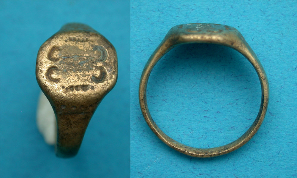 Ring, Medieval, Men's, Merchants Signet, 13th-16th Cent, Noble Roman Coins