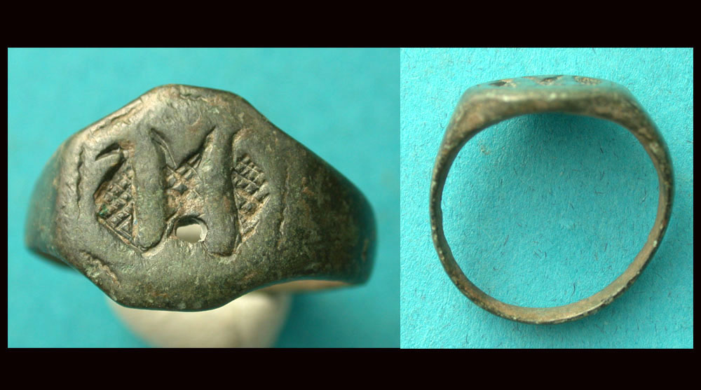 Ring, Medieval, Men's, Merchants Signet, 13th-16th Cent, Noble Roman Coins
