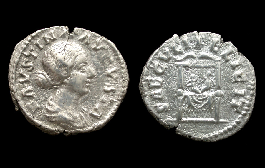 Faustina Junior, Denarius, Twins reverse, Noble Roman Coins