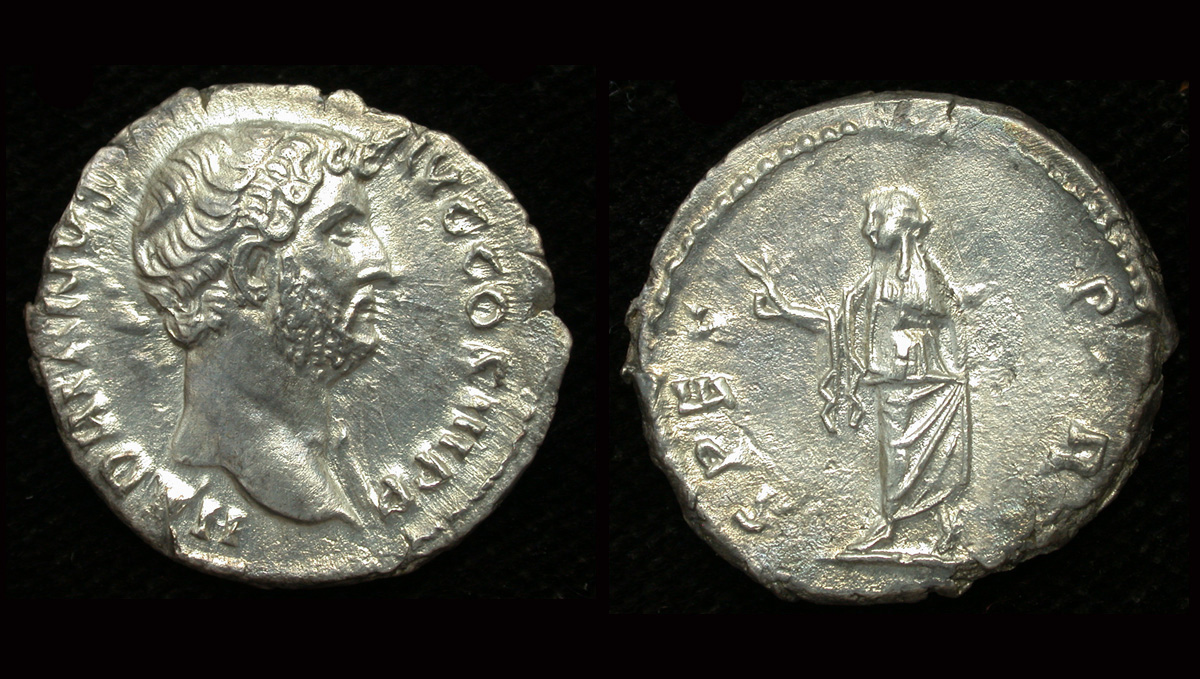 Hadrian, Denarius, Spes reverse, SOLD!, Noble Roman Coins
