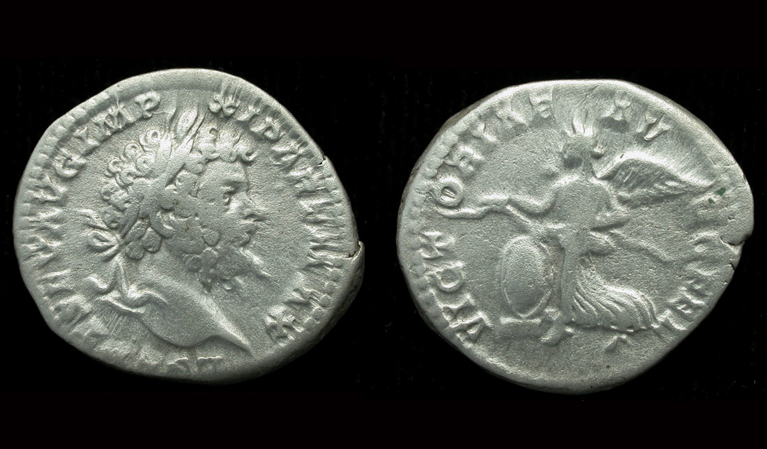 Septimius Severus, Denarius, Victory Reverse, Noble Roman Coins