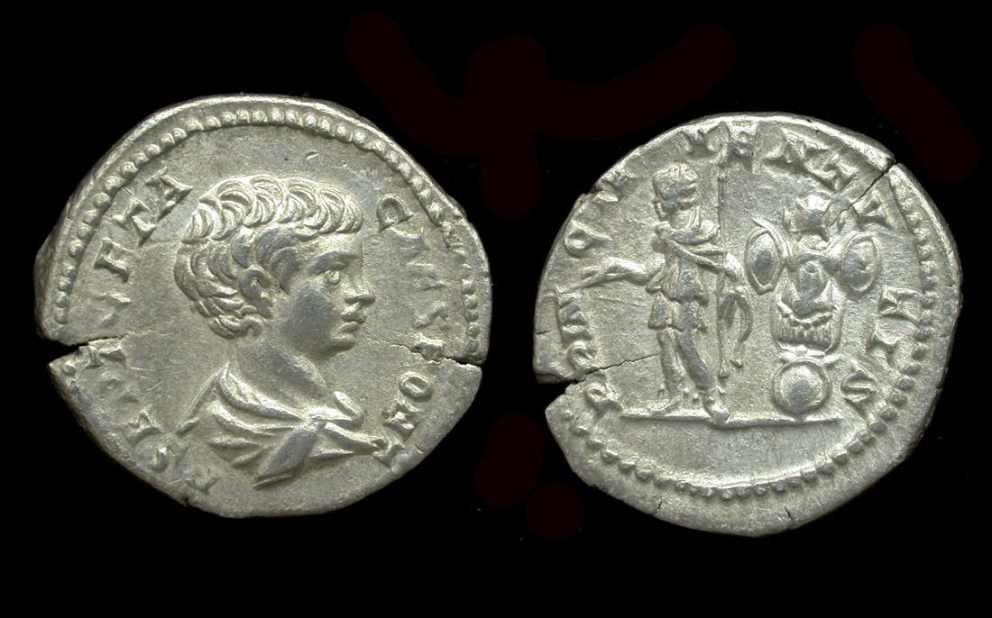 Geta, Denarius, Young Prince Reverse, Noble Roman Coins