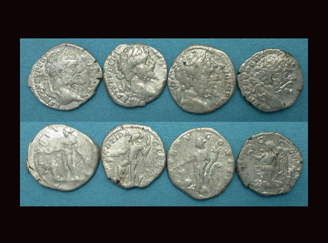 Septimius Severus, Denarius, Nonattributed, 4-Pack!, Noble Roman Coins