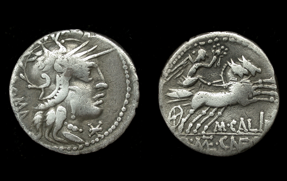 Marcus Calidius, Q Metellus & Cn Fulvius, Denarius, Victory Charging ...