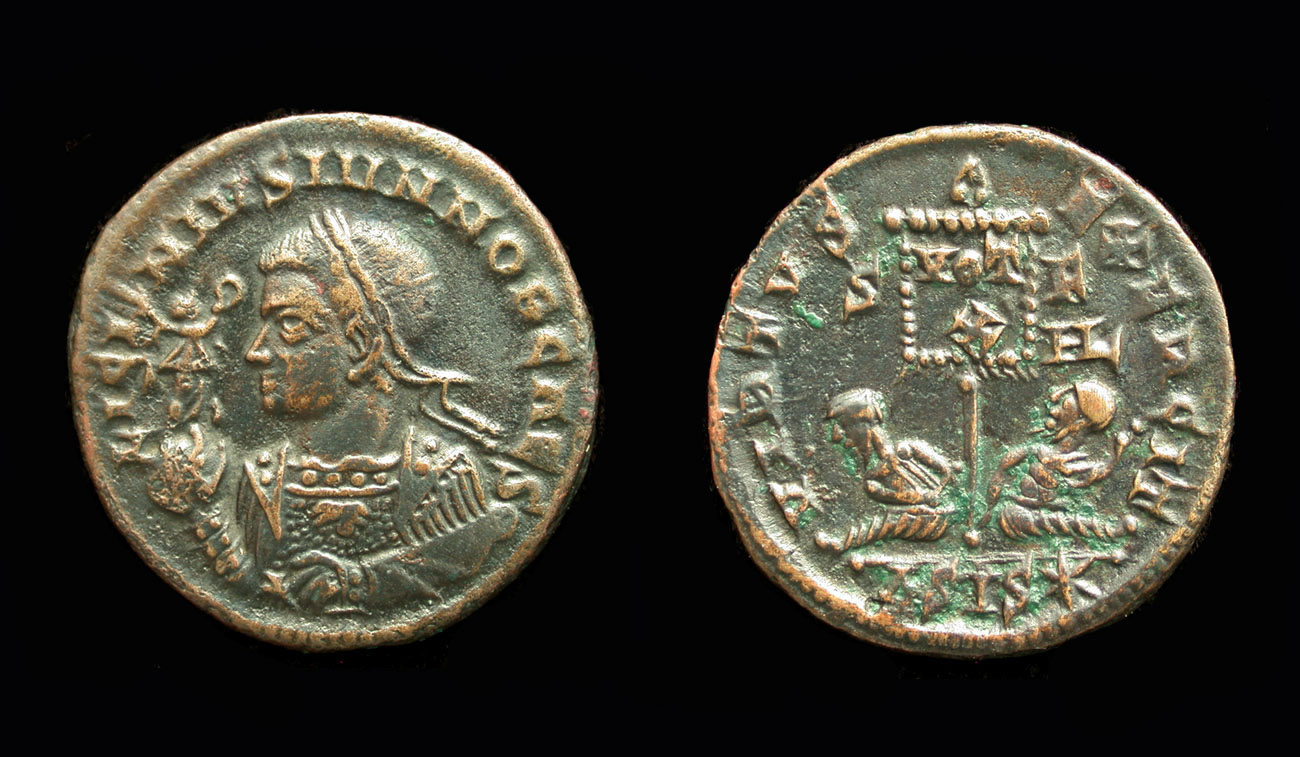 Licinius II, Victory on Globe Portrait, Siscia, Rare 4!, Noble Roman Coins